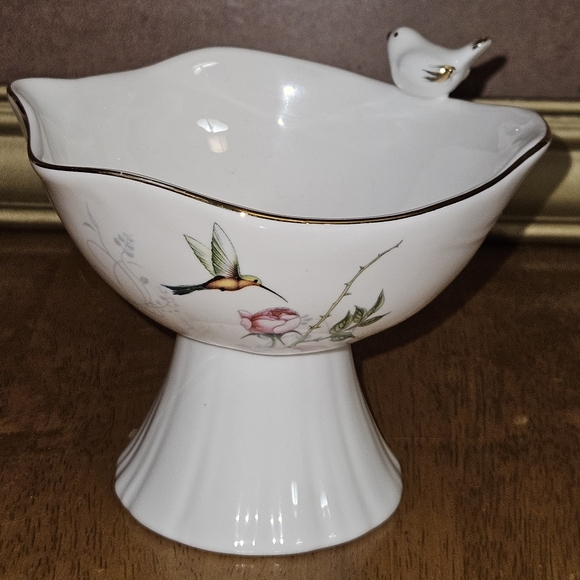 Grace'S Teaware | Accents | Candy Dish Hummingbird Pink Flowers Gold ...